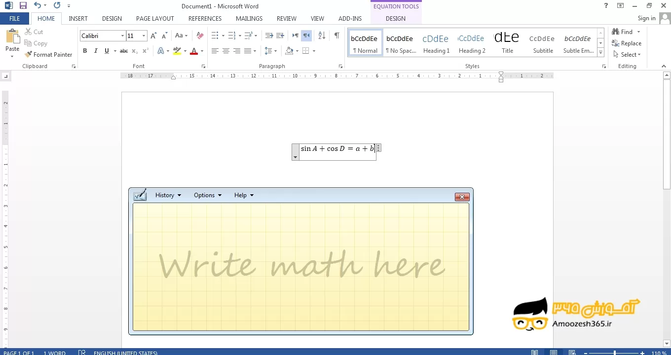 آموزش نرم افزار Math Input Panel در ویندوز 7 (WINDOWS 7)