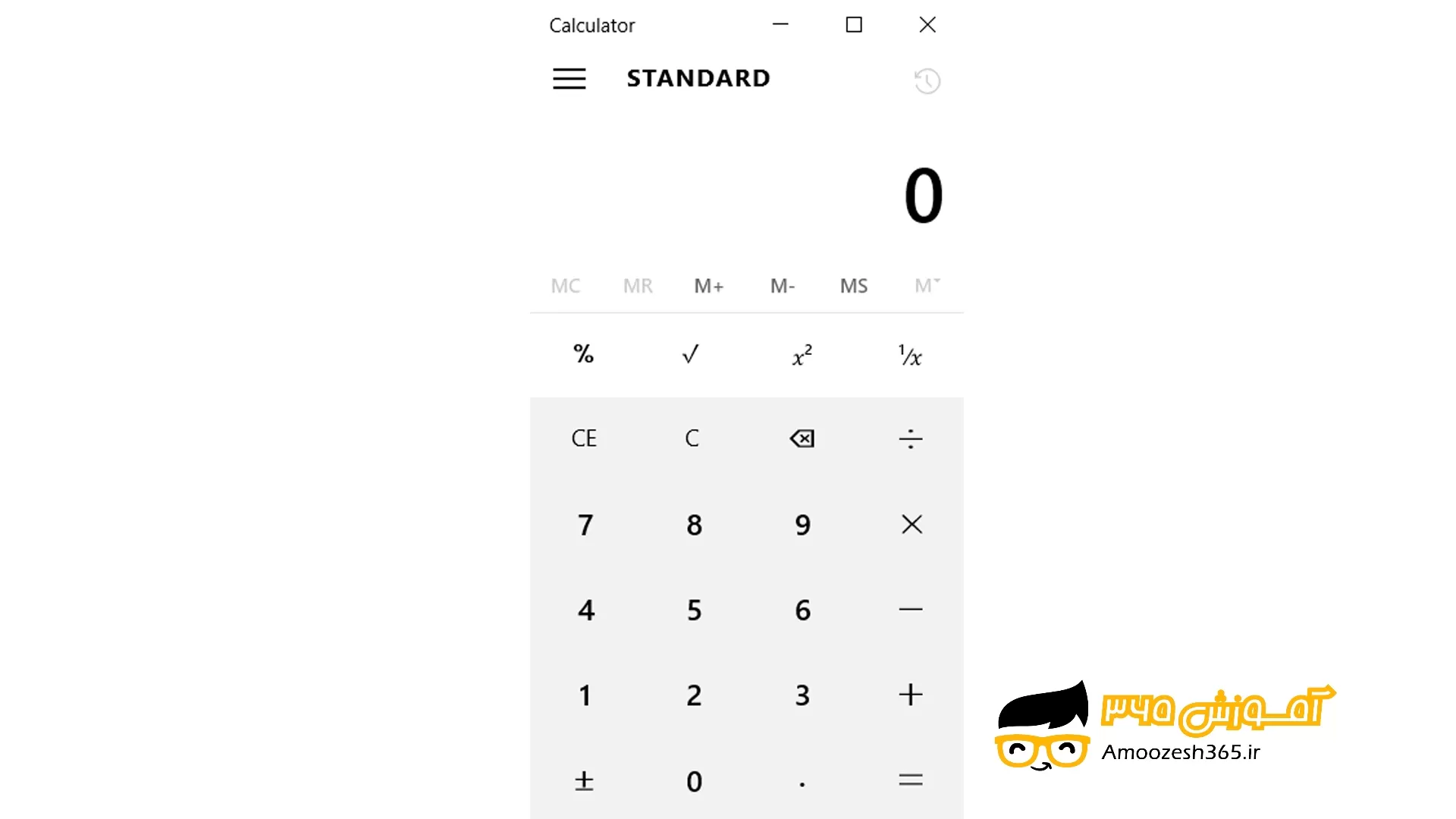 ماشین حساب Calculator در سیستم عامل ویندوز 10 Windows 10