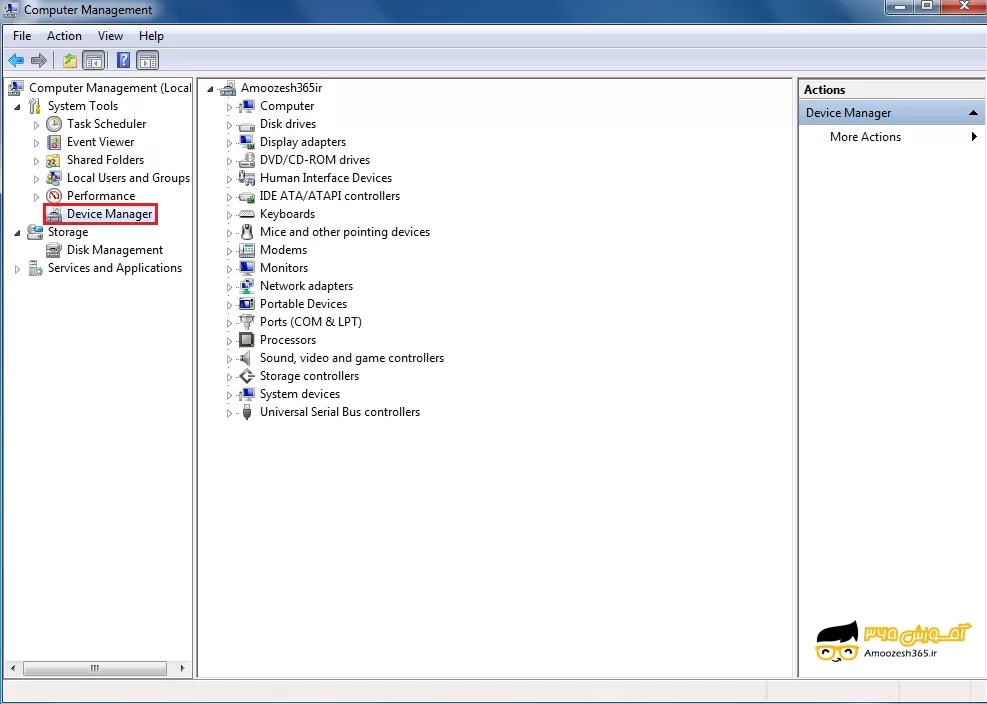 آموزش کار با Device manager در ویندوز 7 (WINDOWS 7)