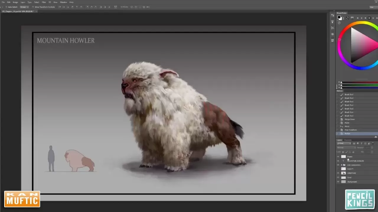 آموزش رایگان - هنر مفهومی موجودات زوزه کش کوهستان با فتوشاپ