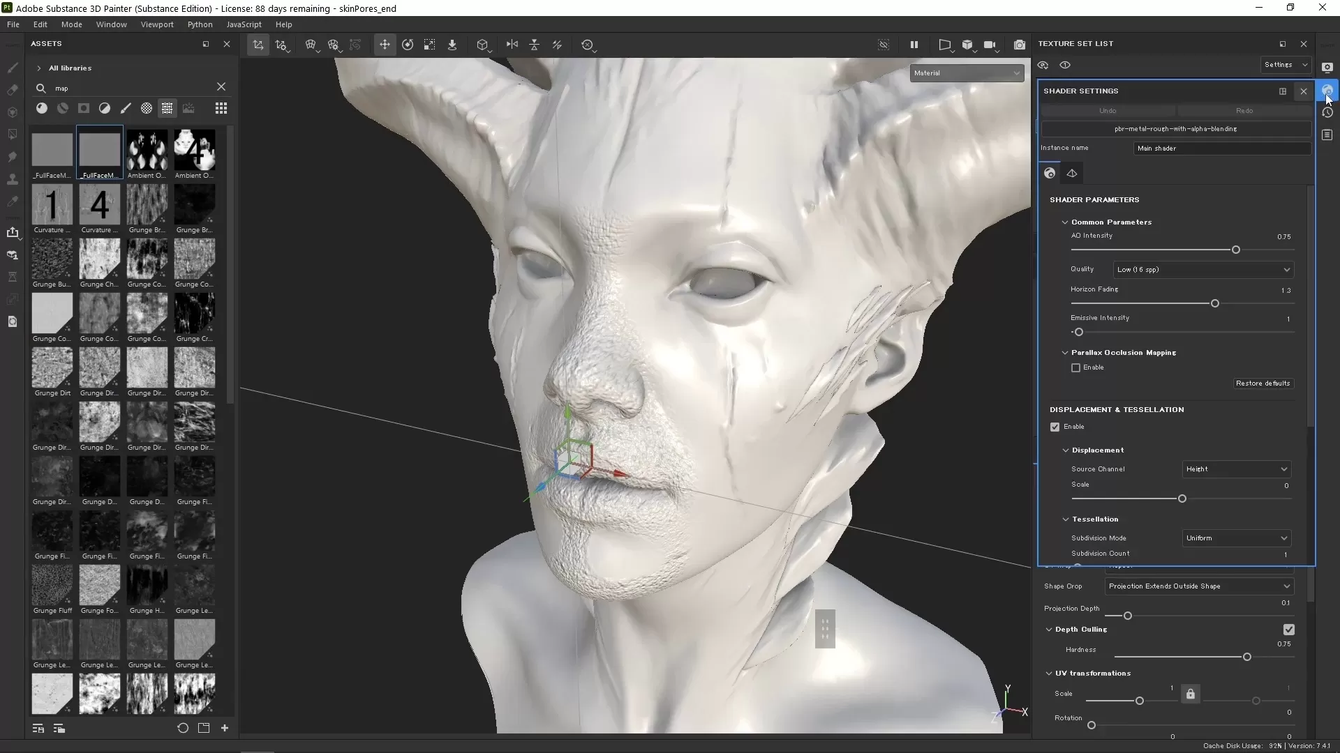بافت چهره شخصیت در Substance Painter