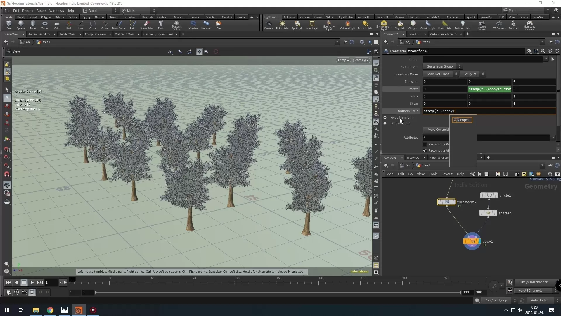 آموزش رایگان - ساخت درخت و جنگل در نرم افزار هودینی