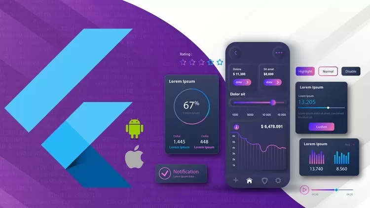 Flutter & Dart Essentials : اپلیکیشن های موبایل را مانند یک حرفه ای بسازید Flutter & Dart Essentials : اپلیکیشن های موبایل را مانند یک حرفه ای بسازید
