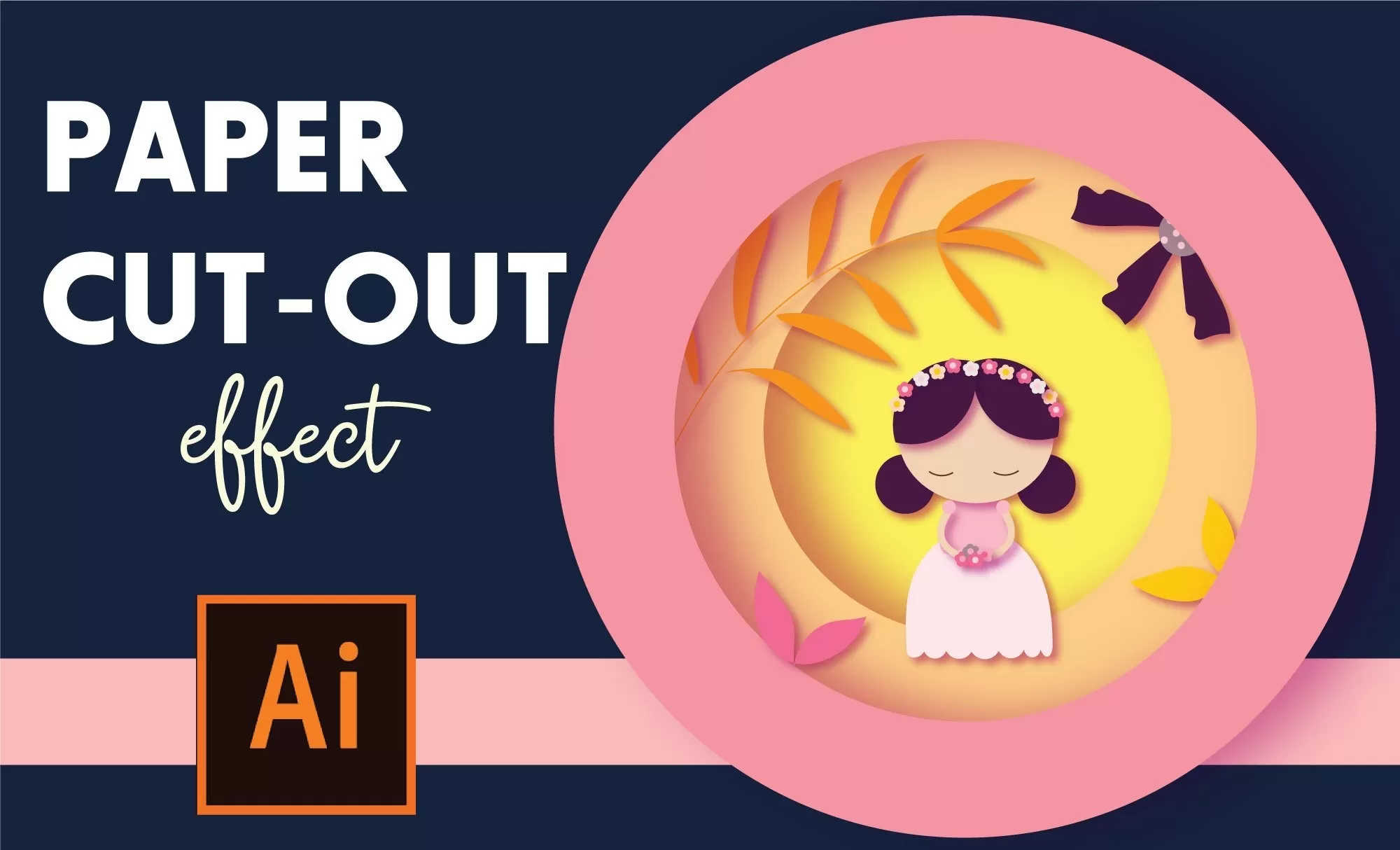 آموزش رایگان - کورس ادوبی Illustrator : افکت Cut-out کاغذی
