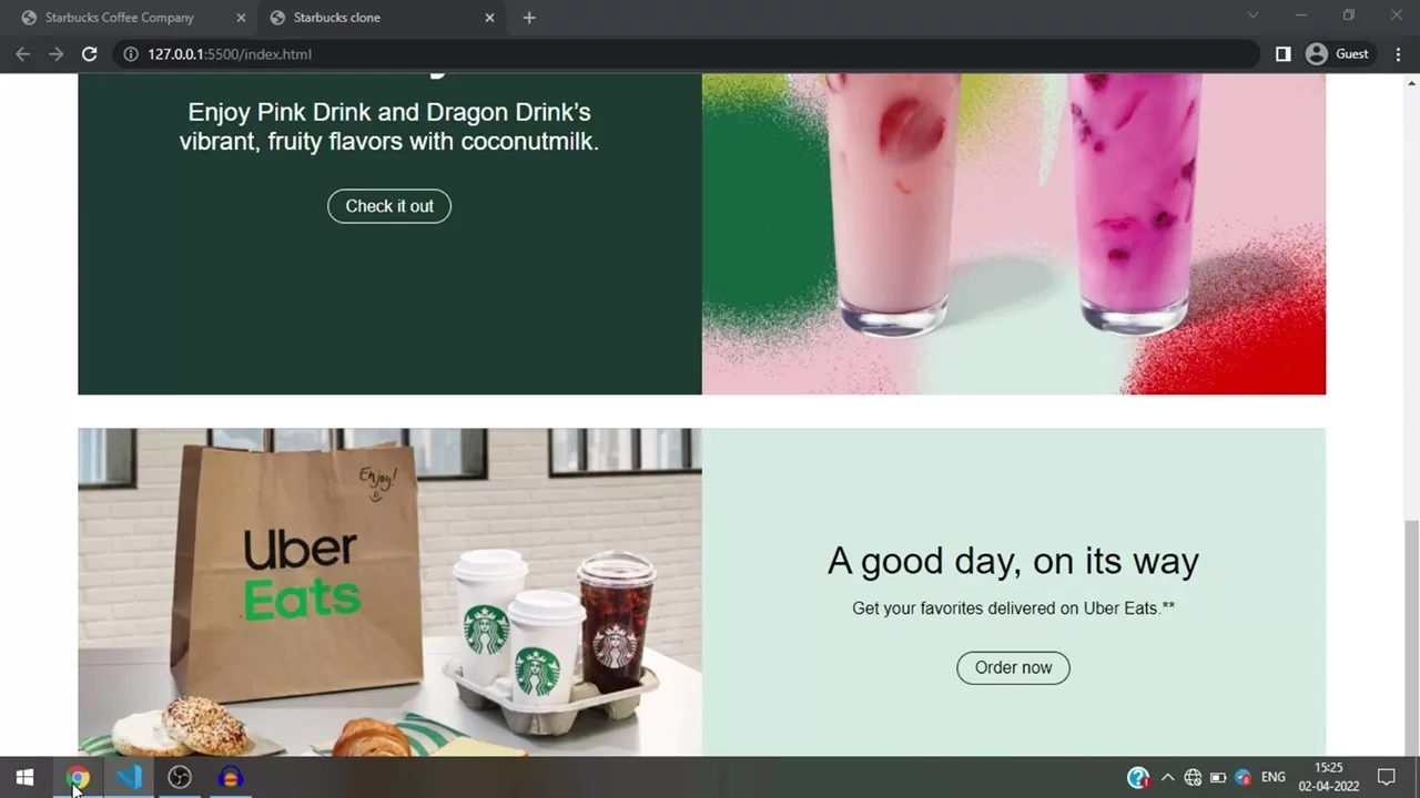 با استفاده از Html و Css یک کلون Starbucks ایجاد کنید