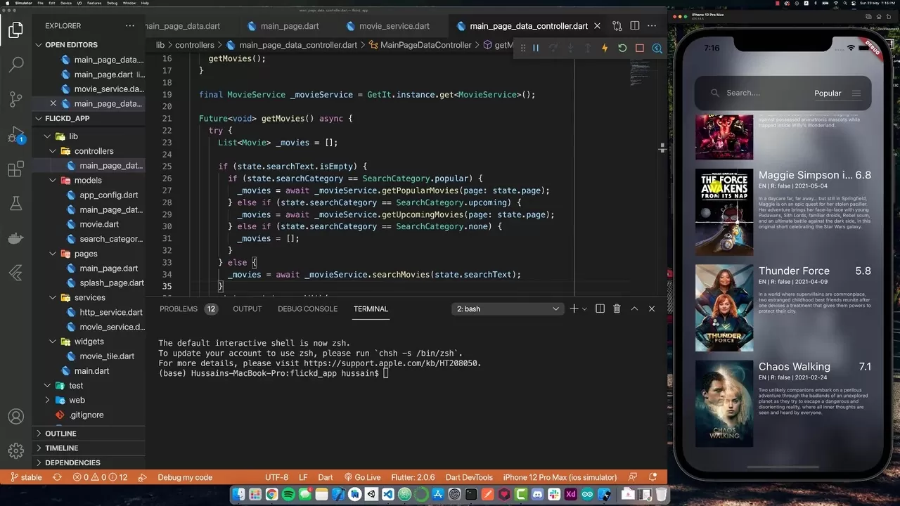 آموزش رایگان - کلاس توسعه Flutter REST API ساخت یک برنامه فیلم