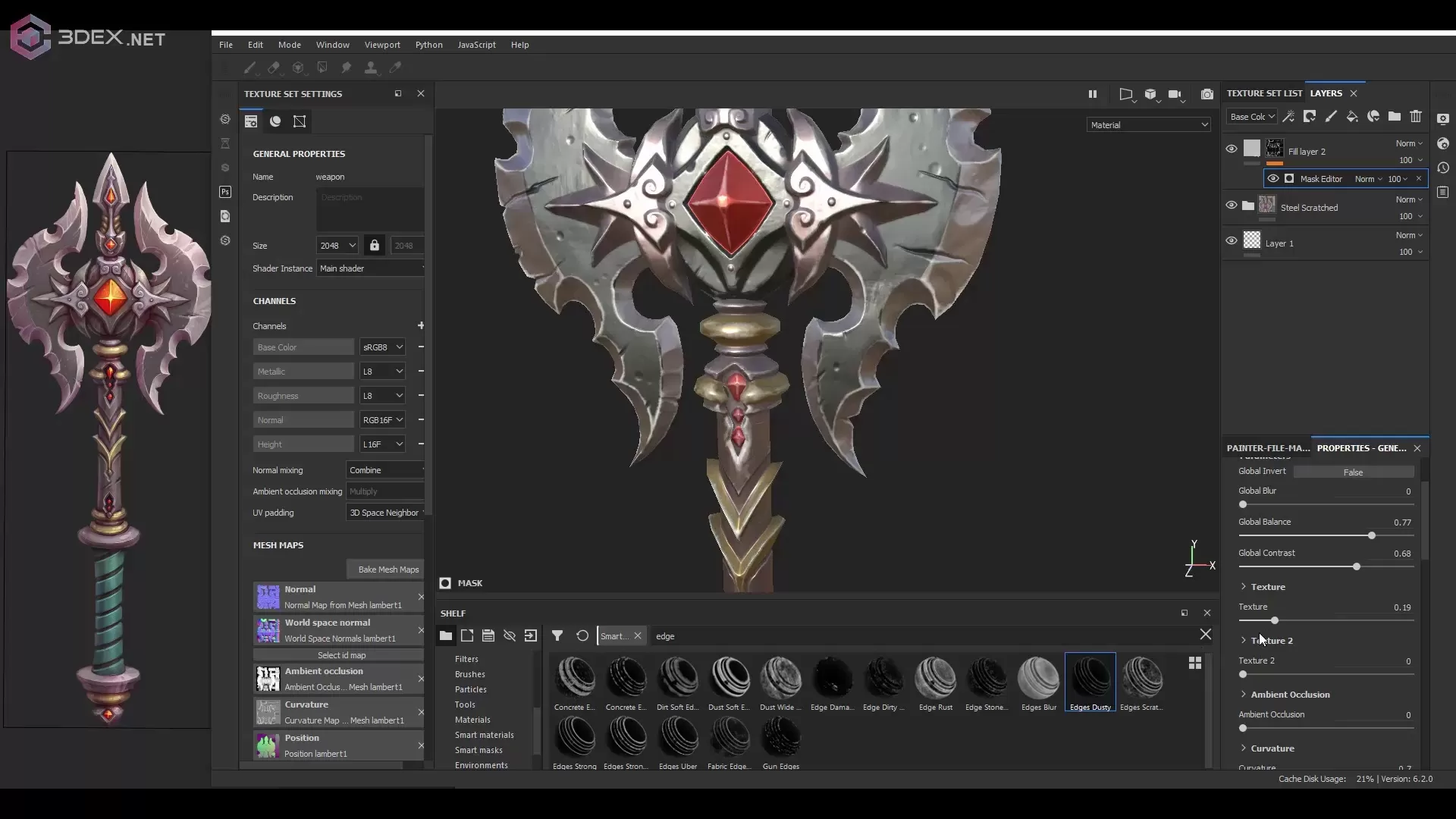 آموزش رایگان - 3dEx - آموزش مدل بازی سبک - تبر